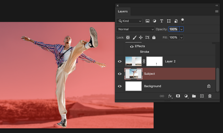 Red Mask Overlay in Photoshop - Z Square Studio