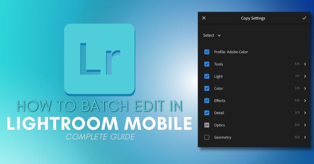 How To Batch Edit Photos In Lightroom Mobile (Step By Step)
